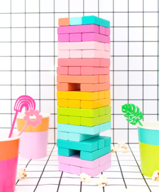 Rainbow Stacking Blocks Game – Home and Garden Classics